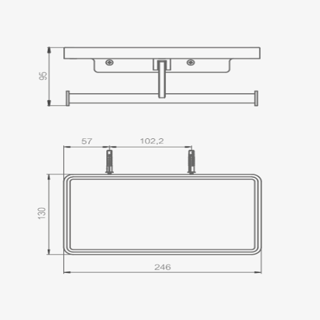 Porta Rollo Doble Con Estante - Z167.03/Y1-BAI - FV GRIFERIA